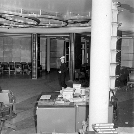 Man Standing Inside Ss Normandie Sea Editorial Stock Photo - Stock ...