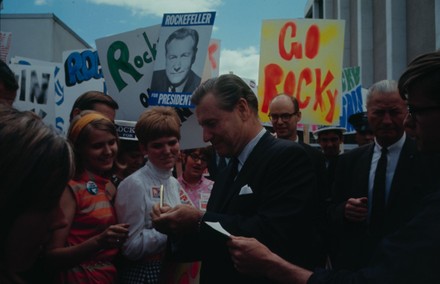 Nelson Rockefeller Signing Autograph During His Editorial Stock Photo ...