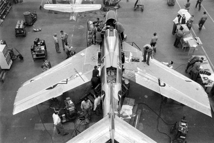Men Building Plane Republic Aviation Factory Editorial Stock Photo ...