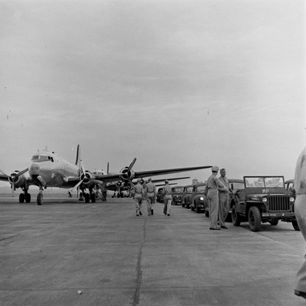 Military Vehicles Lining Beside Aircraft General Editorial Stock Photo ...