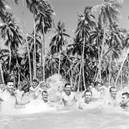 Soldiers Swimming Sea During World War Editorial Stock Photo - Stock ...