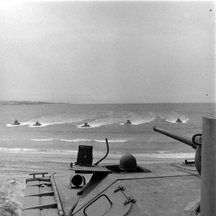 Soldier Riding Amphibious Vehicles Alligator Landing Editorial Stock ...