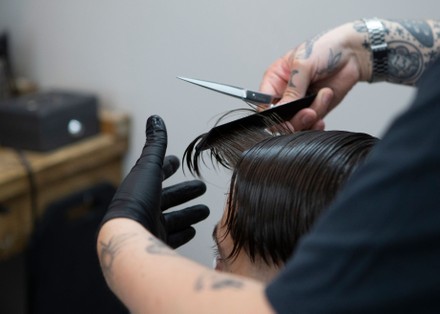 Man Getting His Hair Cut Jays Editorial Stock Photo - Stock Image ...