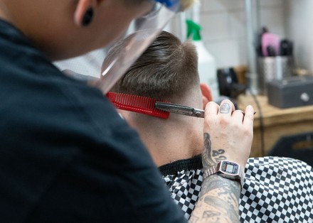 Man Getting His Hair Cut Jays Editorial Stock Photo - Stock Image ...