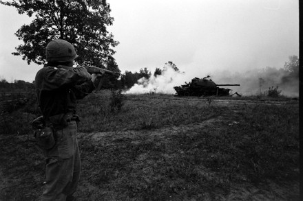 Soldier Aiming Rifle Tank During Limited Editorial Stock Photo - Stock ...