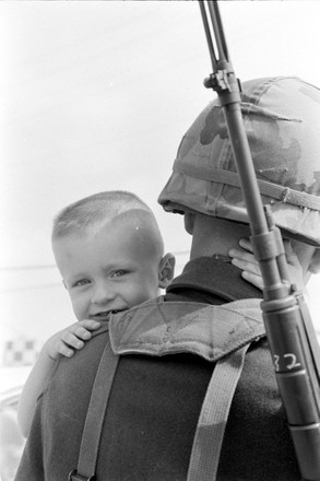 American Soldier Carrying Baby Before Leaving Editorial Stock Photo ...