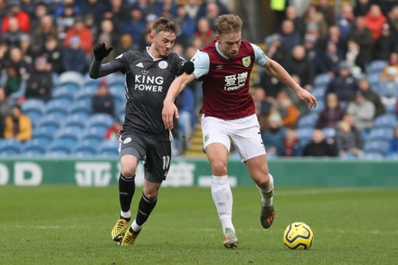 Leicester Citys James Maddison Burnleys Charlie Editorial Stock Photo ...