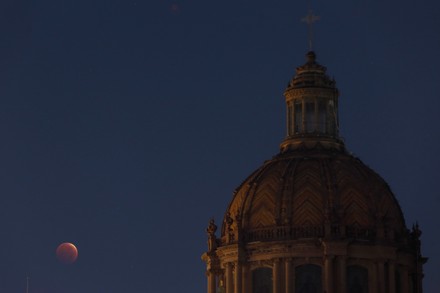 View Super Red Moon Dawn Near Editorial Stock Photo - Stock Image ...
