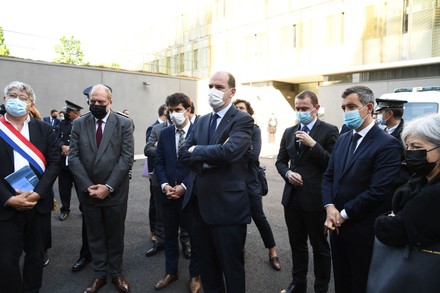 Jean Castex visits Saint-Denis police station, Saint-Denis, France - 28 ...