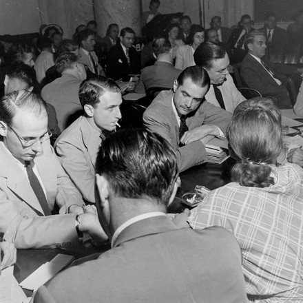 Howard Hughes C Reading Papers During Editorial Stock Photo - Stock ...