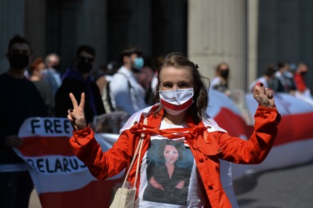 Protest For Free Belarus In Dublin, Ireland - 29 May 2021 Stock ...