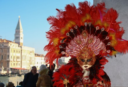 Reveller Pose Portrait During Venice Carnival Editorial Stock Photo ...