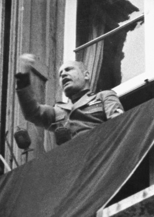 Italian Fascist Dictator Benito Mussolini Giving Editorial Stock Photo ...