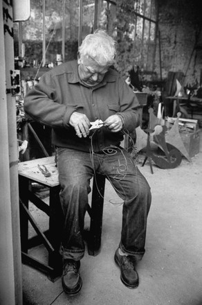 Sculptor Alexander Calder Fashioning Selfportrait Wire Editorial Stock ...