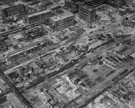 Circa 1945 Aerial View Bombdamaged Buildings Editorial Stock Photo ...