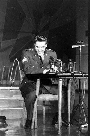 Elvis Presley Sitting On Press Conference Editorial Stock Photo - Stock ...