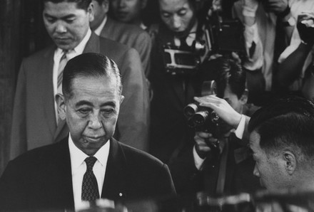 Japan Prime Minister Nobusuke Kishi Announcing Editorial Stock Photo ...