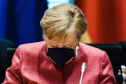 German Chancellor Angela Merkel Wears Face Editorial Stock Photo ...