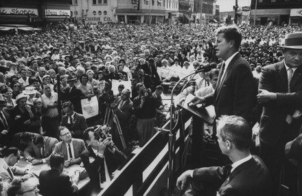 Sen John F Kennedy Speaking During Editorial Stock Photo - Stock Image ...