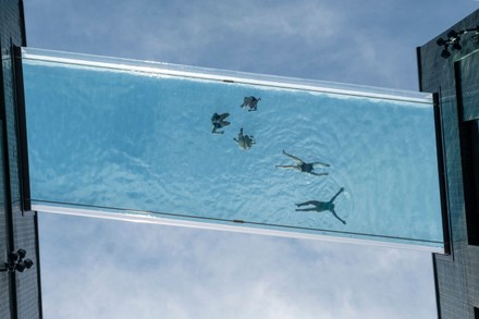 Swimmers Use Sky Pool Worlds First Editorial Stock Photo - Stock Image ...