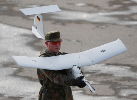 Soldier Shows Reconnaissance Drone During Display Editorial Stock Photo ...