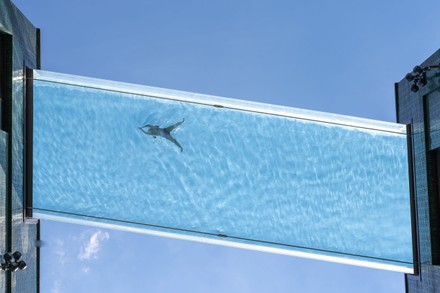 Swimmers Use Sky Pool Worlds First Editorial Stock Photo - Stock Image ...