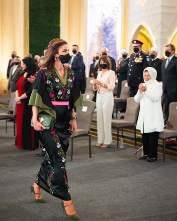 Queen Rania Wearing Face Mask Attending Editorial Stock Photo - Stock ...