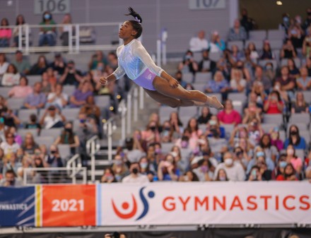 Simone Biles Flies Through Air During Editorial Stock Photo - Stock ...