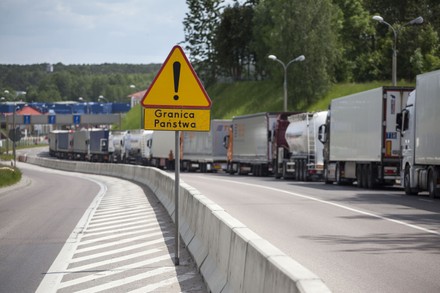Tir Trucks Waits On Eu Border Editorial Stock Photo - Stock Image ...