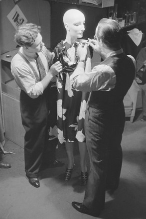 Two Employees Assemble Dress On Mannequin Editorial Stock Photo - Stock ...