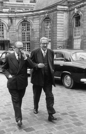 Guy Mollet L Walking Jules Moch Editorial Stock Photo - Stock Image ...