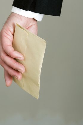Business Man Brown Envelope Taking Back Editorial Stock Photo - Stock ...