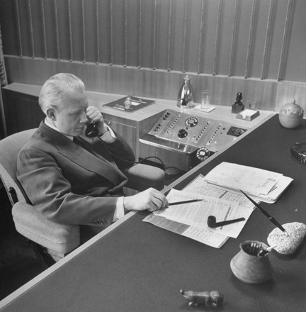 Cbs President Frank Stanton Sitting His Editorial Stock Photo - Stock ...