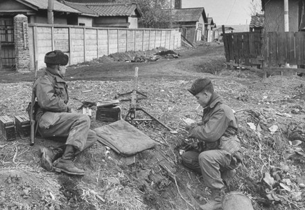 February 1952 Light Machine Gun Protecting Editorial Stock Photo ...