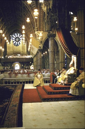 Cardinal Stritch Rseated Presiding Over Mass Editorial Stock Photo ...