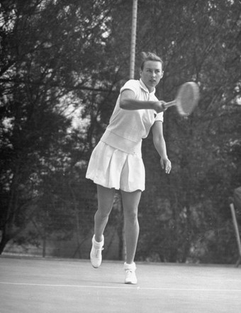 Tennis Player Gussie Moran Action On Editorial Stock Photo - Stock ...