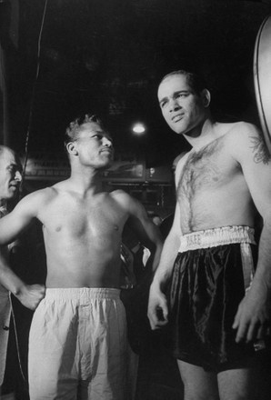 Boxers Bobo Olson L Sugar Ray Editorial Stock Photo - Stock Image ...