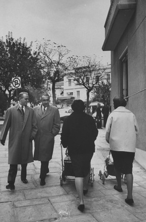 Premier Constantine Karamanlis Sitting His Home Editorial Stock Photo ...
