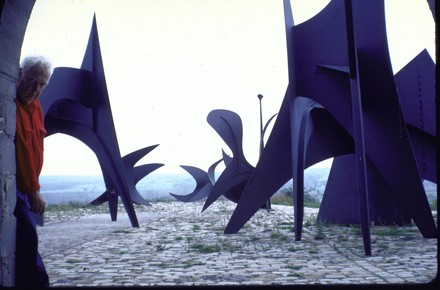 Sculptor Alexander Calder Standing Outside His Editorial Stock Photo ...
