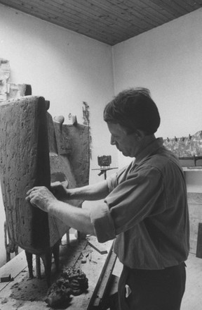 Artist Fritz Koenig Making Sculpture Editorial Stock Photo - Stock ...