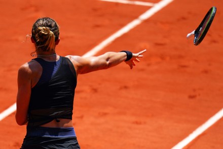 Paula Badosa Throws Her Racquet During Editorial Stock Photo - Stock ...