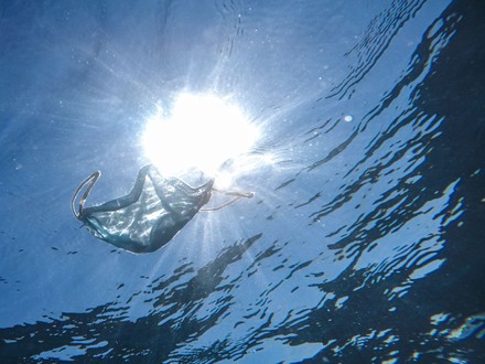 Surgical Mask Floats Sea Mediterranean Sea Editorial Stock Photo ...