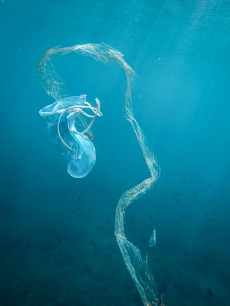 Surgical Mask Floats Sea Mediterranean Sea Editorial Stock Photo ...