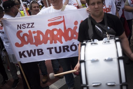 Coal Mine Workers Protest In Warsaw, Poland - 09 Jun 2021 Stock ...