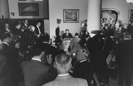 Gov Nelson Rockefeller During Press Conference Editorial Stock Photo ...