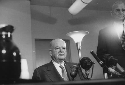 Herbert C Hoover Sitting Front Mike Editorial Stock Photo - Stock Image ...