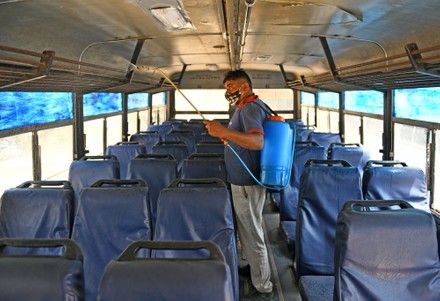 Worker Sanitize Bus Roadways Bus Depot Editorial Stock Photo - Stock ...