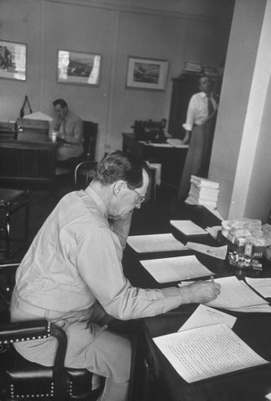 Arthur C Davis Using Teletype Editorial Stock Photo - Stock Image ...