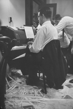 Arthur C Davis Using Teletype Editorial Stock Photo - Stock Image ...