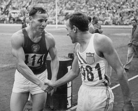 American Athlete Charlie Moore R Receiving Editorial Stock Photo ...